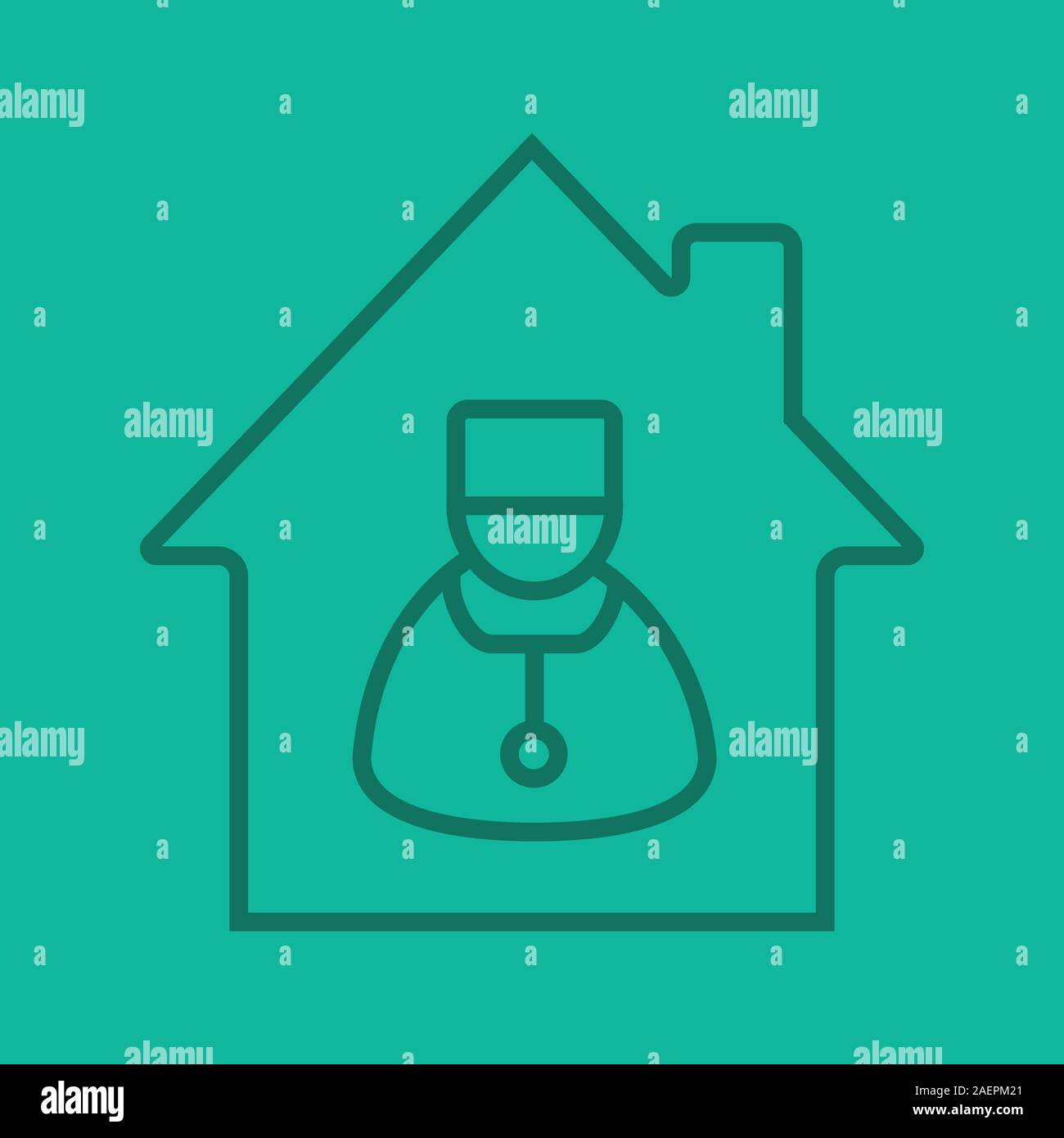 Doctor home visit linear icon. Hospital. Thin line outline symbols on ...