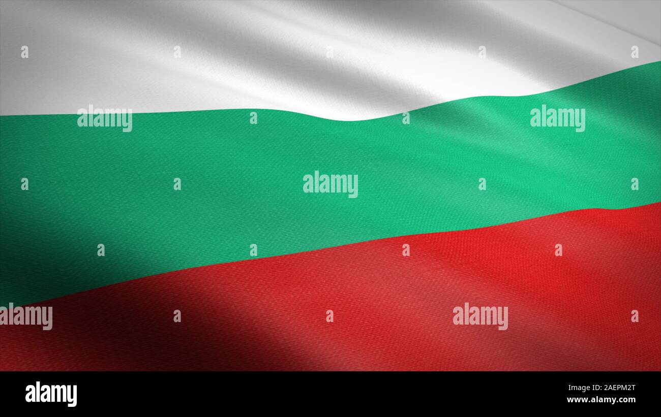 Flag of Bulgaria. Realistic waving flag 3D render illustration with ...