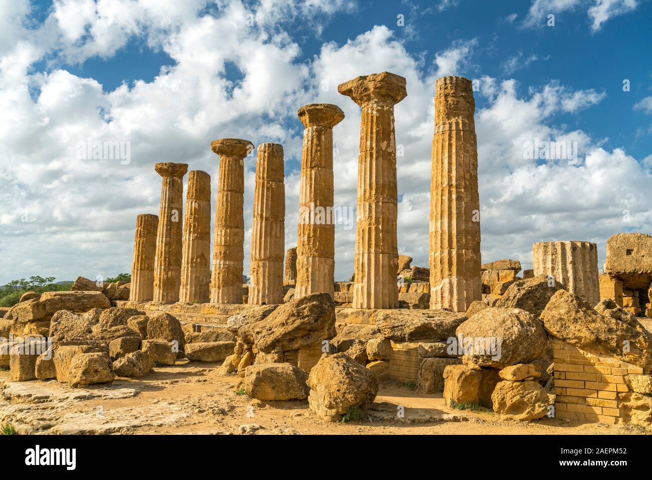 Heraklestempel, Tal der Tempel, Agrigent, Sizilien, Italien, Europa ...