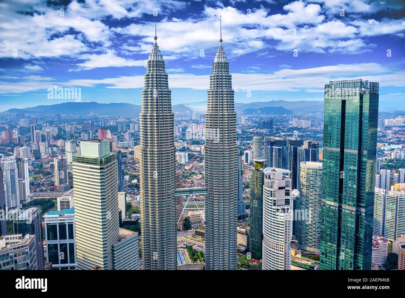 Aerial view of Kuala Lumpur city skyline at sunset in Kuala Lumpur, Malaysia Stock Photo - Alamy