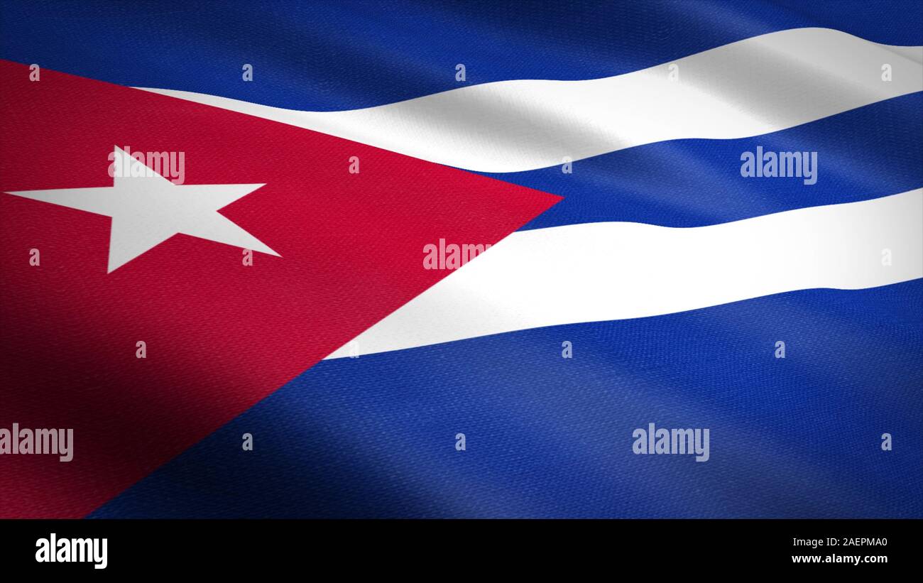 Flag of the Cuba. Realistic waving flag 3D render illustration with ...
