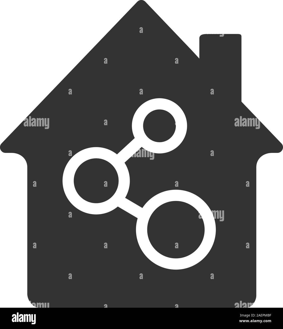 Home network connection glyph icon. Silhouette symbol. Negative space ...