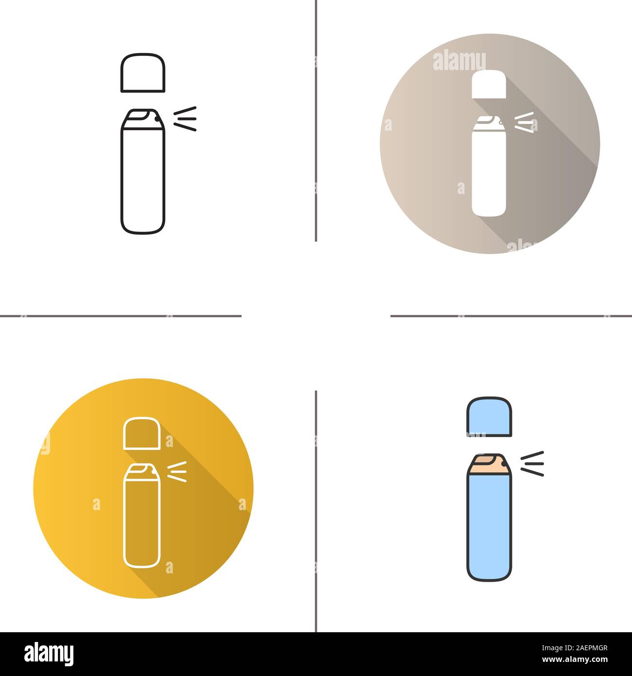 Spray antiperspirant icon. Flat design, linear and color styles ...