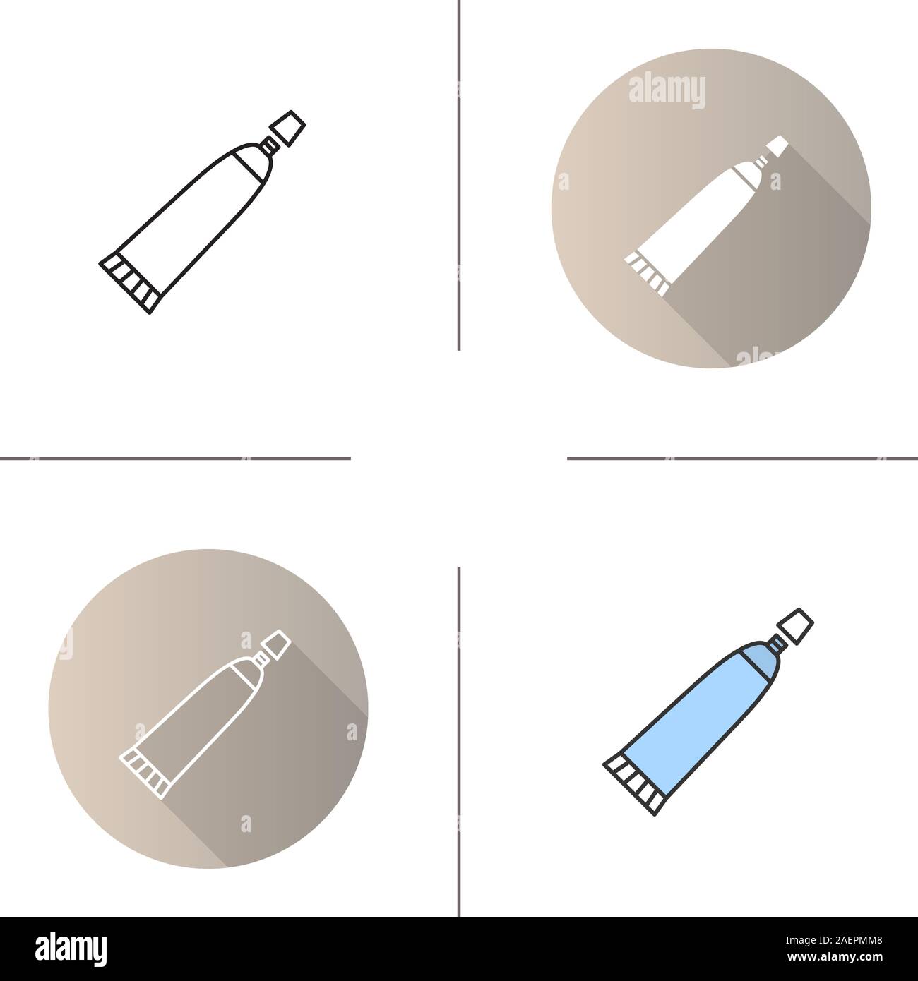 Toothpaste tube icon. Flat design, linear and color styles. Isolated ...