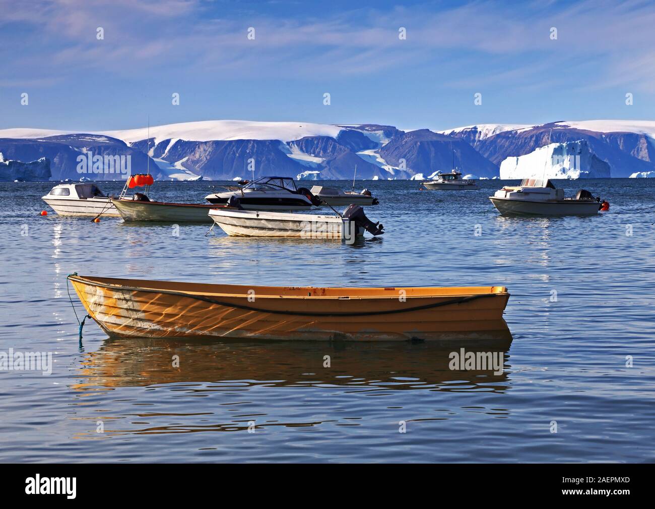 Boats at Qaanaaq #1 Stock Photo - Alamy