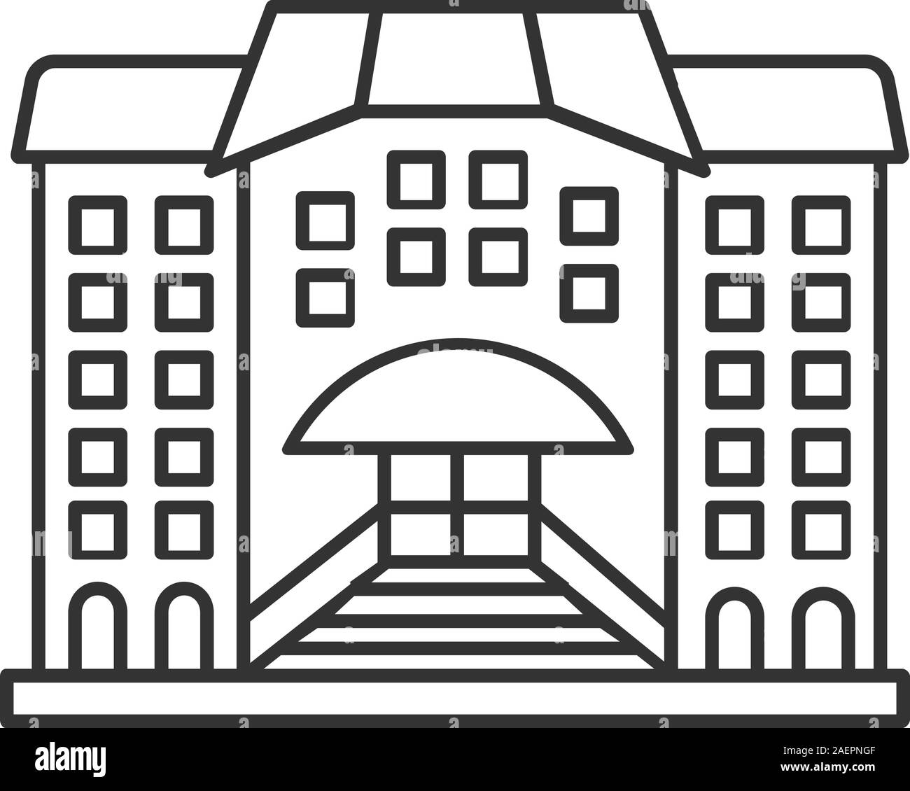 Hotel, hostel linear icon. Thin line illustration. College, school ...