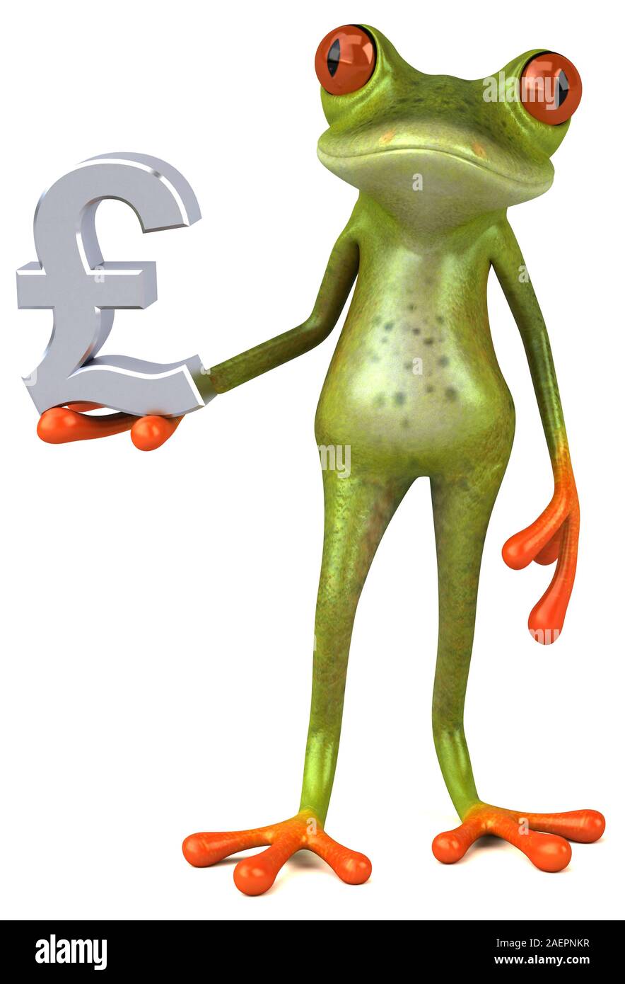 Fun frog - 3D Illustration Stock Photo - Alamy