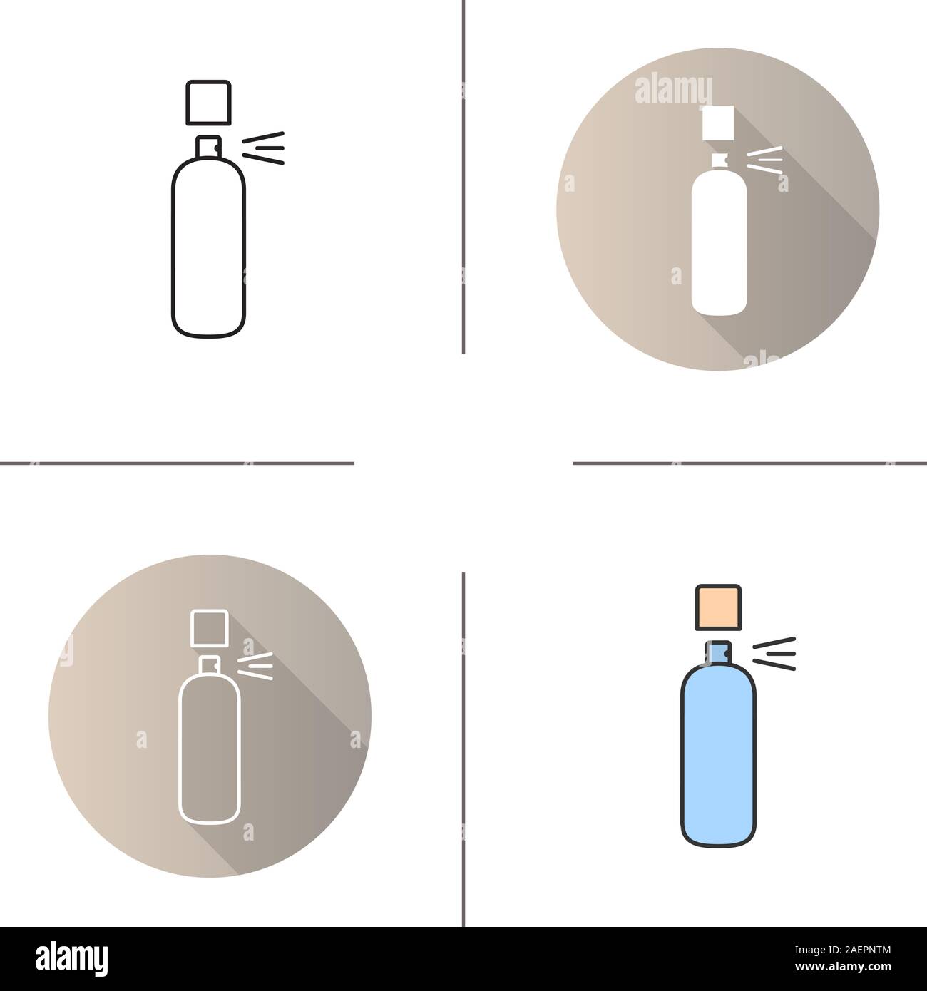 Spray antiperspirant icon. Flat design, linear and color styles ...