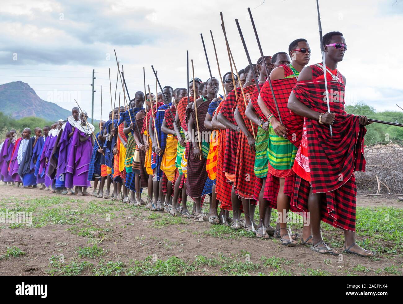 Same, Tanzania, 5th June, 2019: maasai warriors arriving from a ...