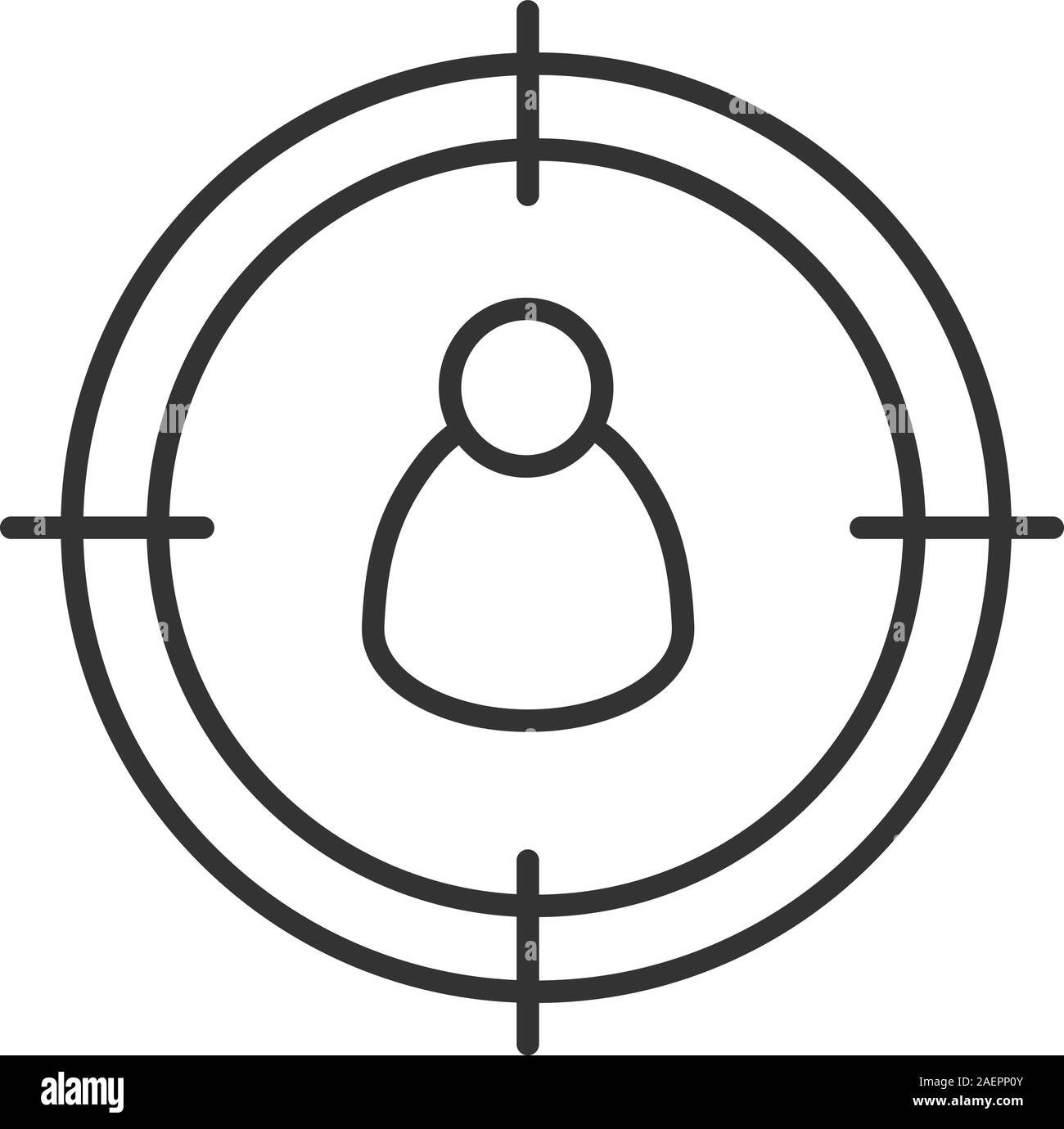 Staff searching linear icon. Aim on man thin line illustration. Clients ...