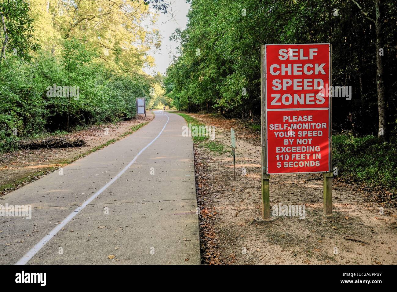 Speed Limit on Bike Trail Stock Photo - Alamy