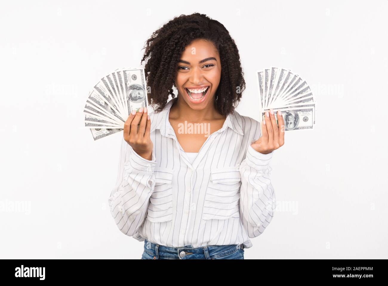 Black Girl Hands Holding Money