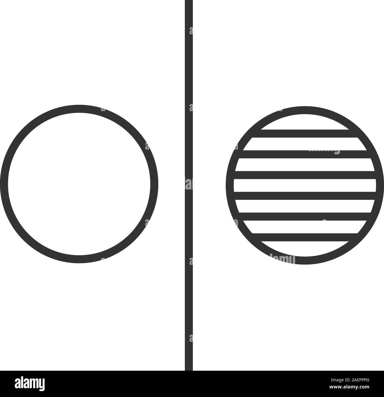 Opposite symbol linear icon. Opponents abstract metaphor. Thin line ...