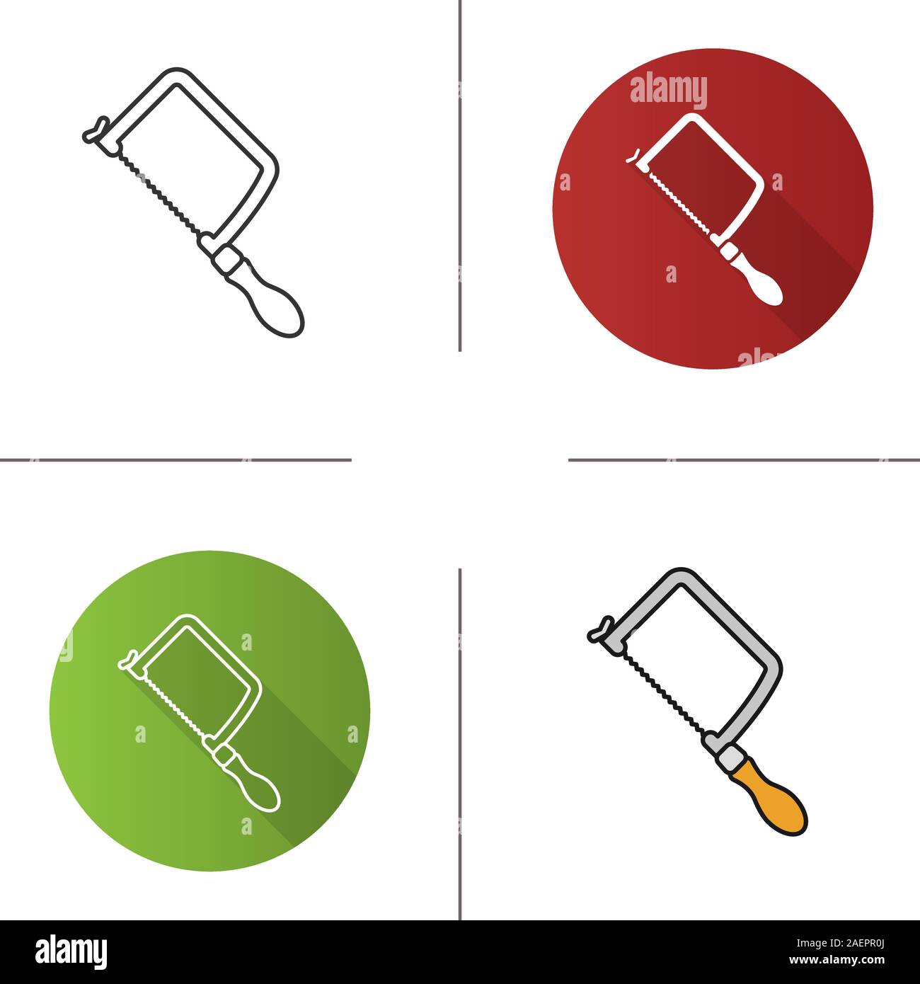 Fretsaw icon. Flat design, linear and color styles. Jigsaw. Isolated ...