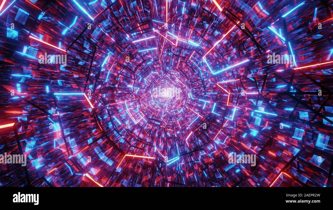 Glowing wireframe glass tunnel hi-res stock photography and images - Alamy