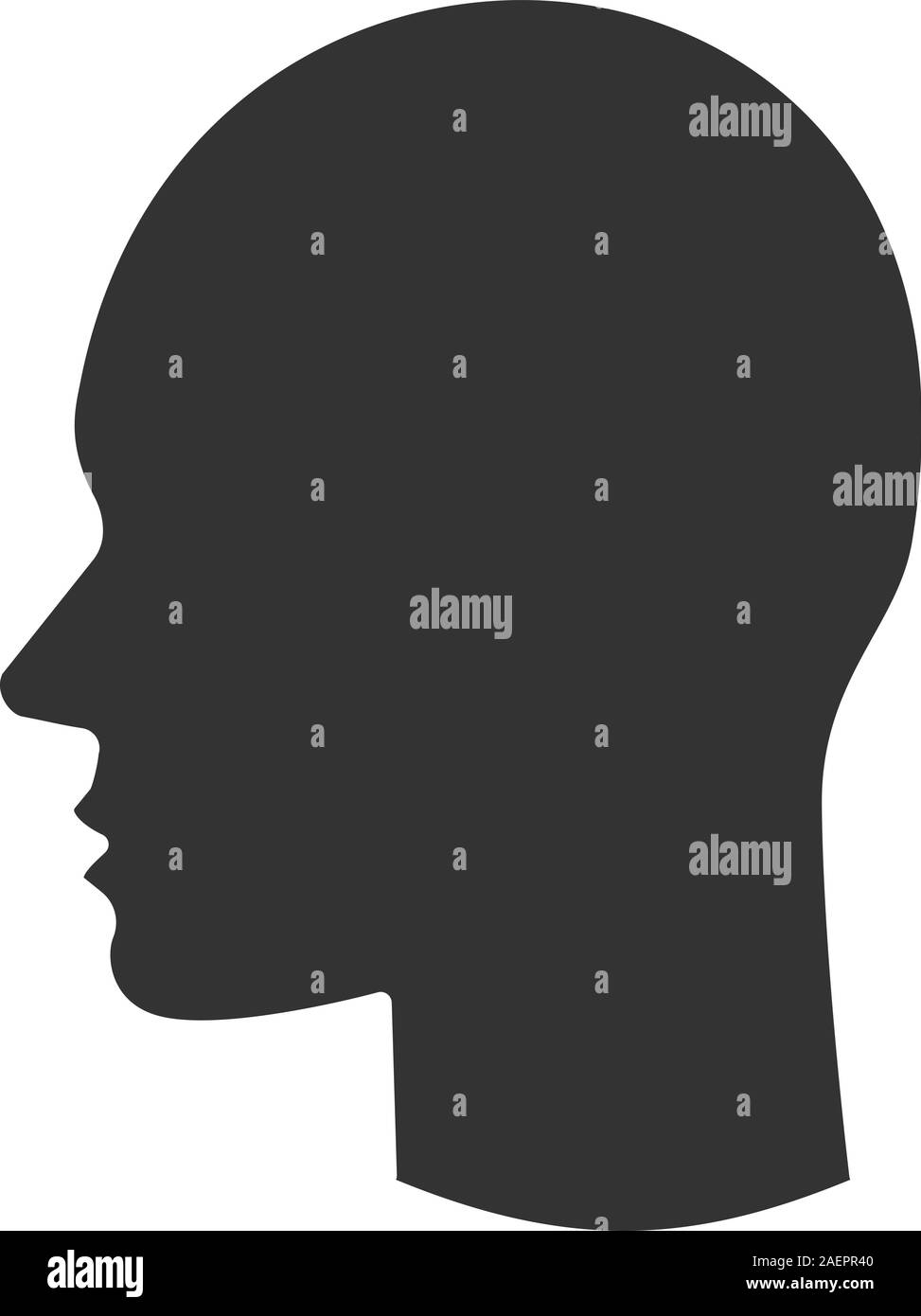 Human's head glyph icon. Silhouette symbol. Profile. Negative space ...