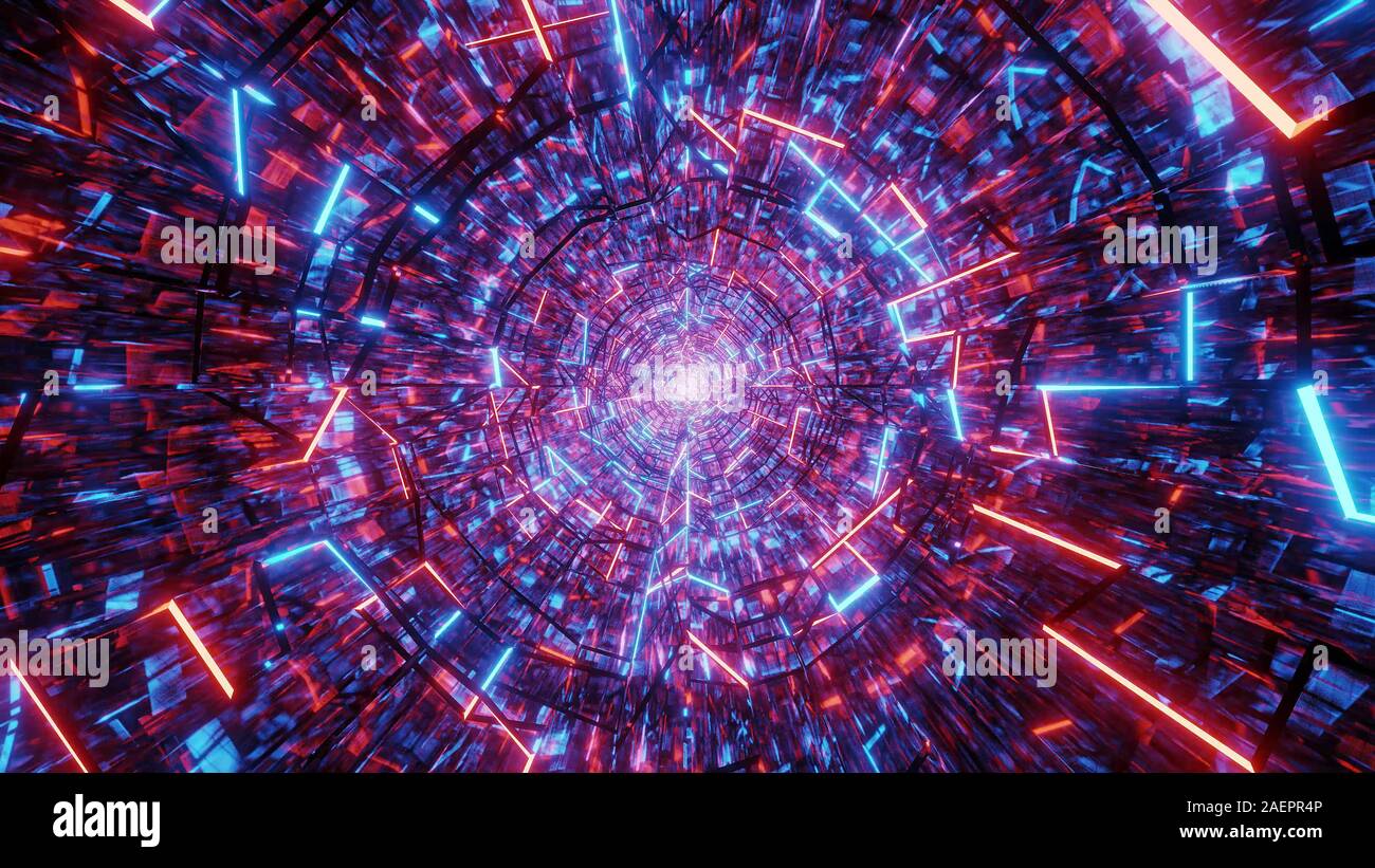 Glowing wireframe glass tunnel hi-res stock photography and images - Alamy