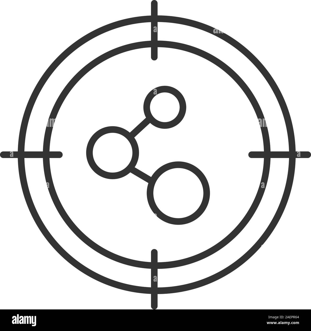 Connection search linear icon. Aim on network connection symbol. Thin ...