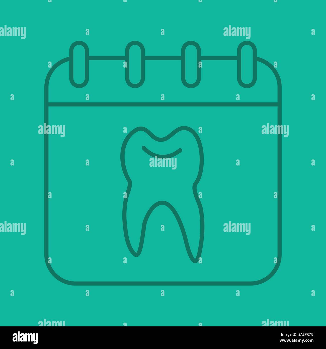 Dentist reception days schedule linear icon. Calendar page with human ...