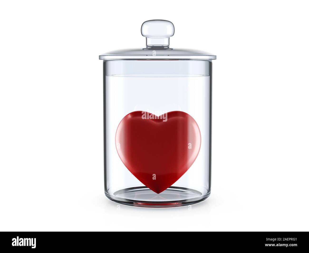 Heart into glass jar on a white background. 3d illustration Stock Photo ...