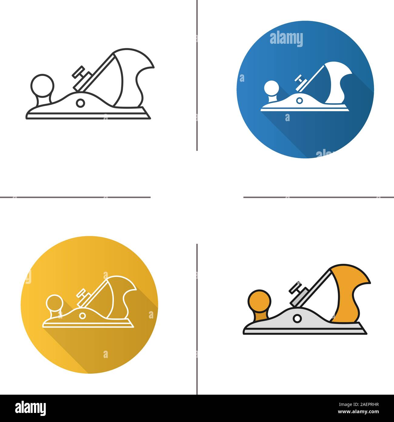 Jack plane icon. Flat design, linear and color styles. Isolated vector ...