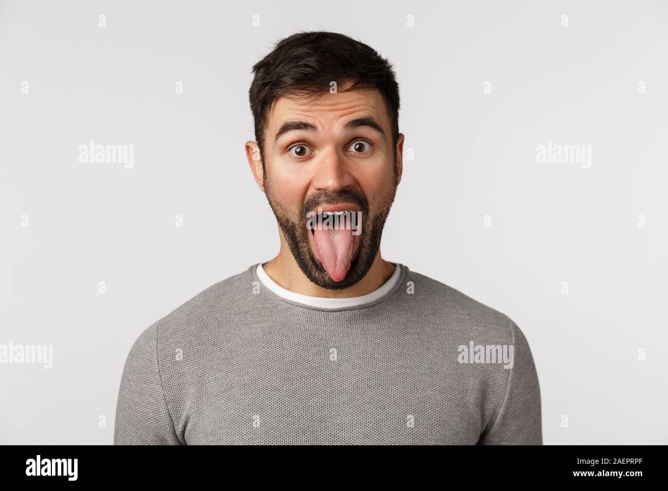 Moustache Man With Mouth Open