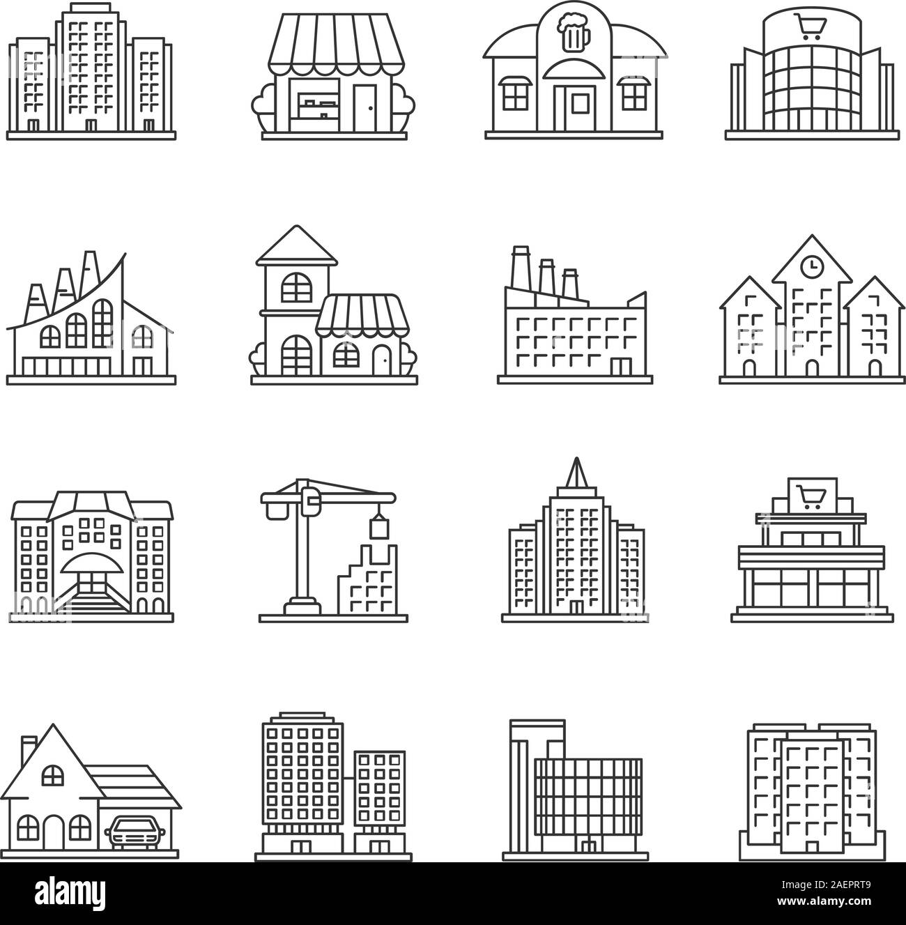 Multi storey factory buildings Black and White Stock Photos & Images ...