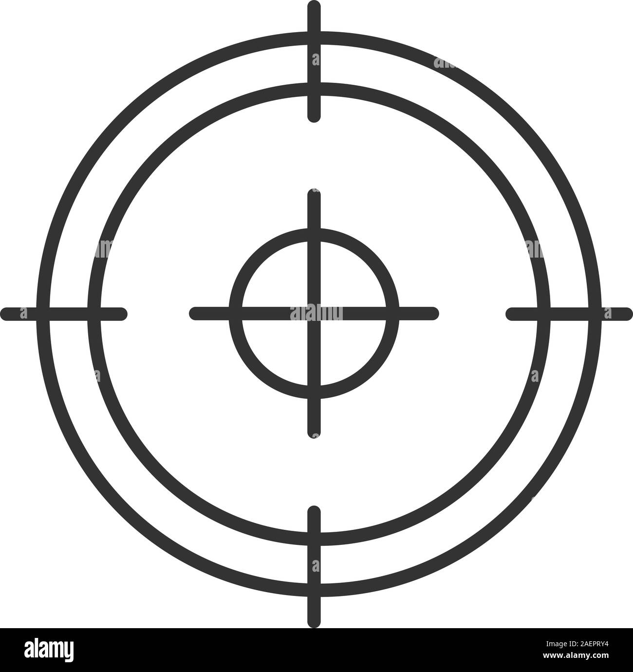 Aim, target, focus, goal linear icon. Thin line illustration. Sniper aim contour symbol. Vector ...