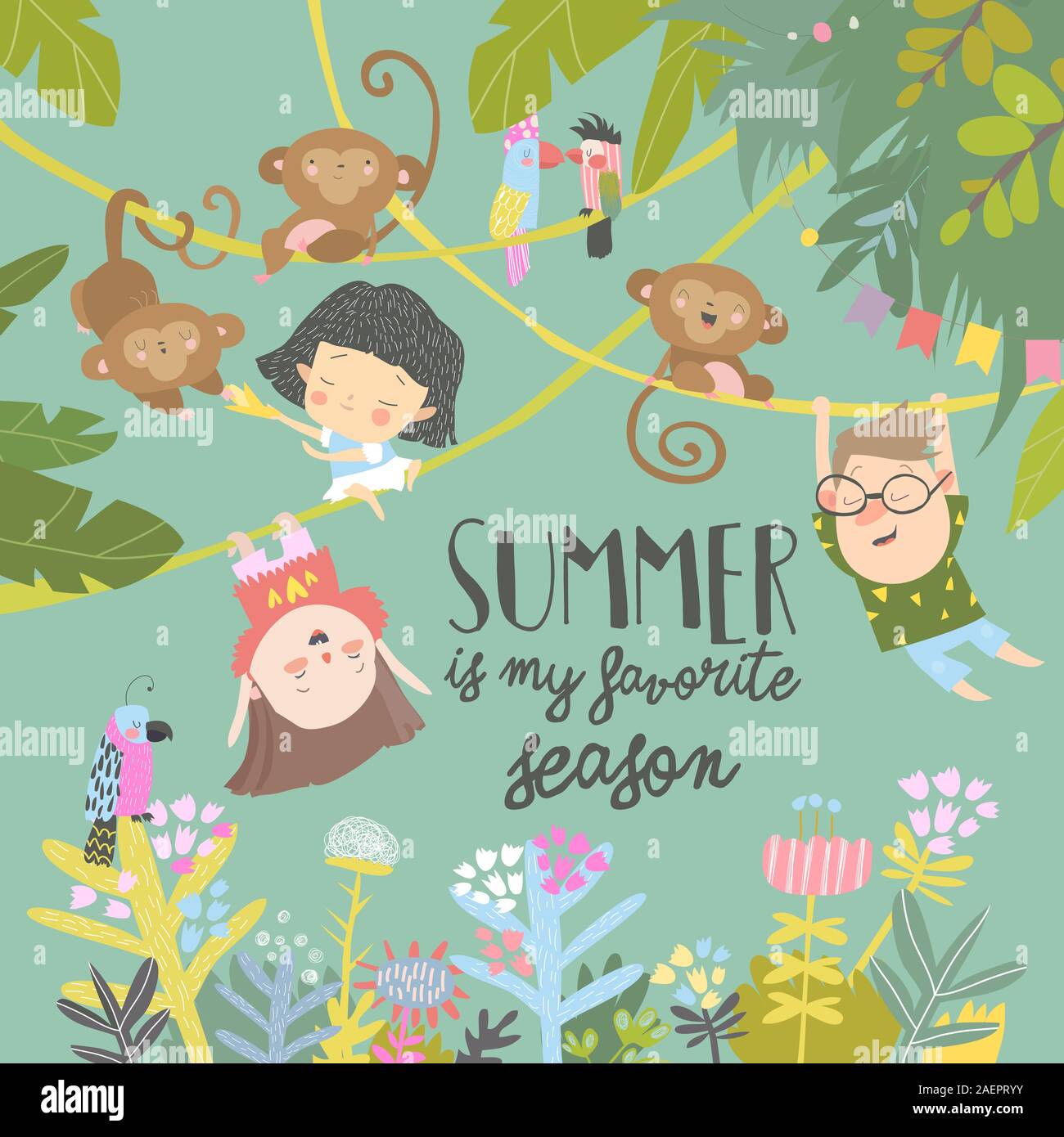 Small friendly kids on Stock Vector Images - Alamy