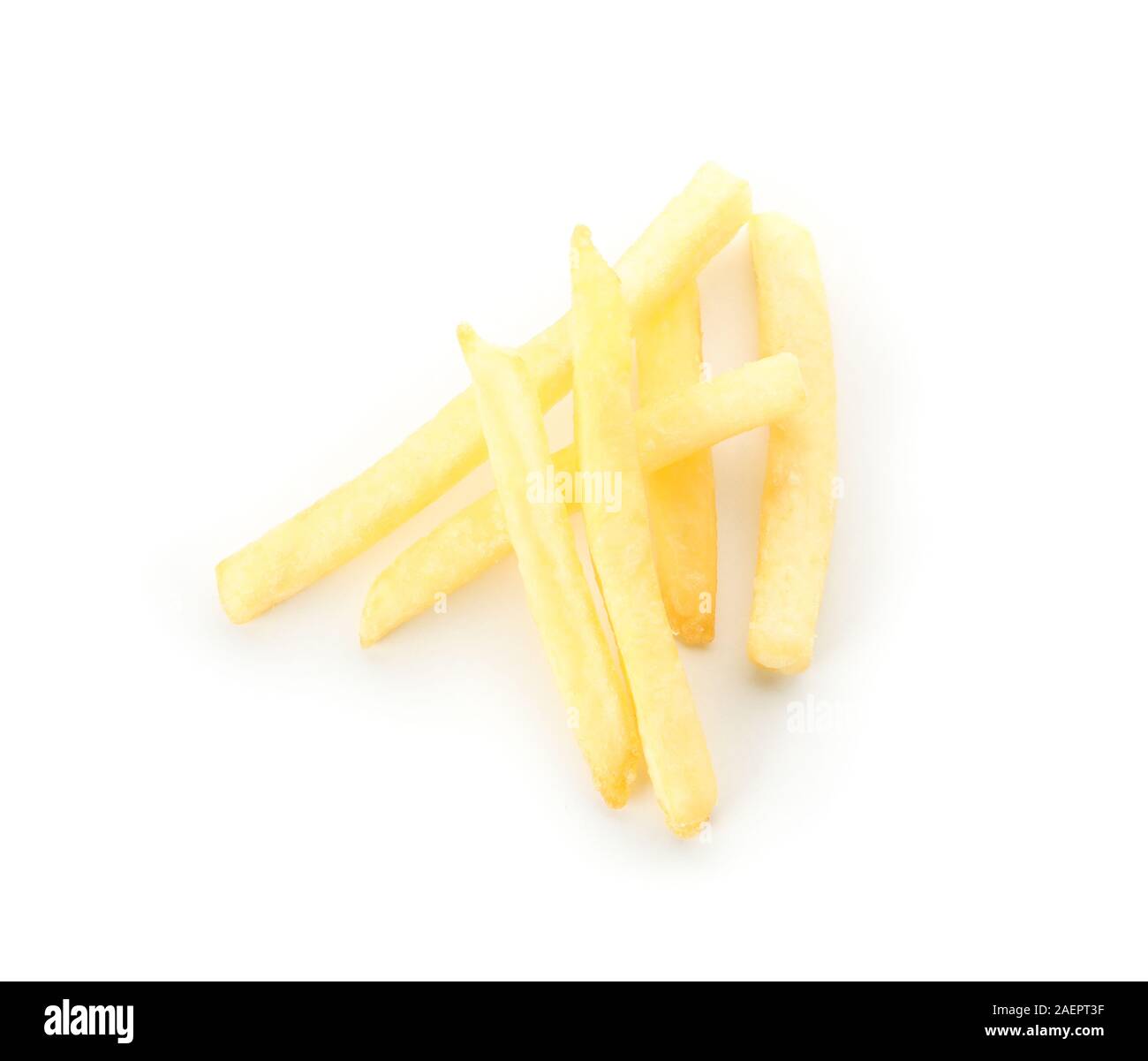 Stack of tasty french fries isolated on white background Stock Photo ...