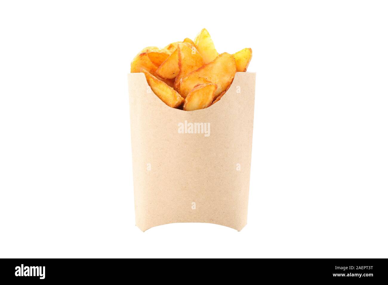 Baked potato wedges in box isolated on white background Stock Photo - Alamy