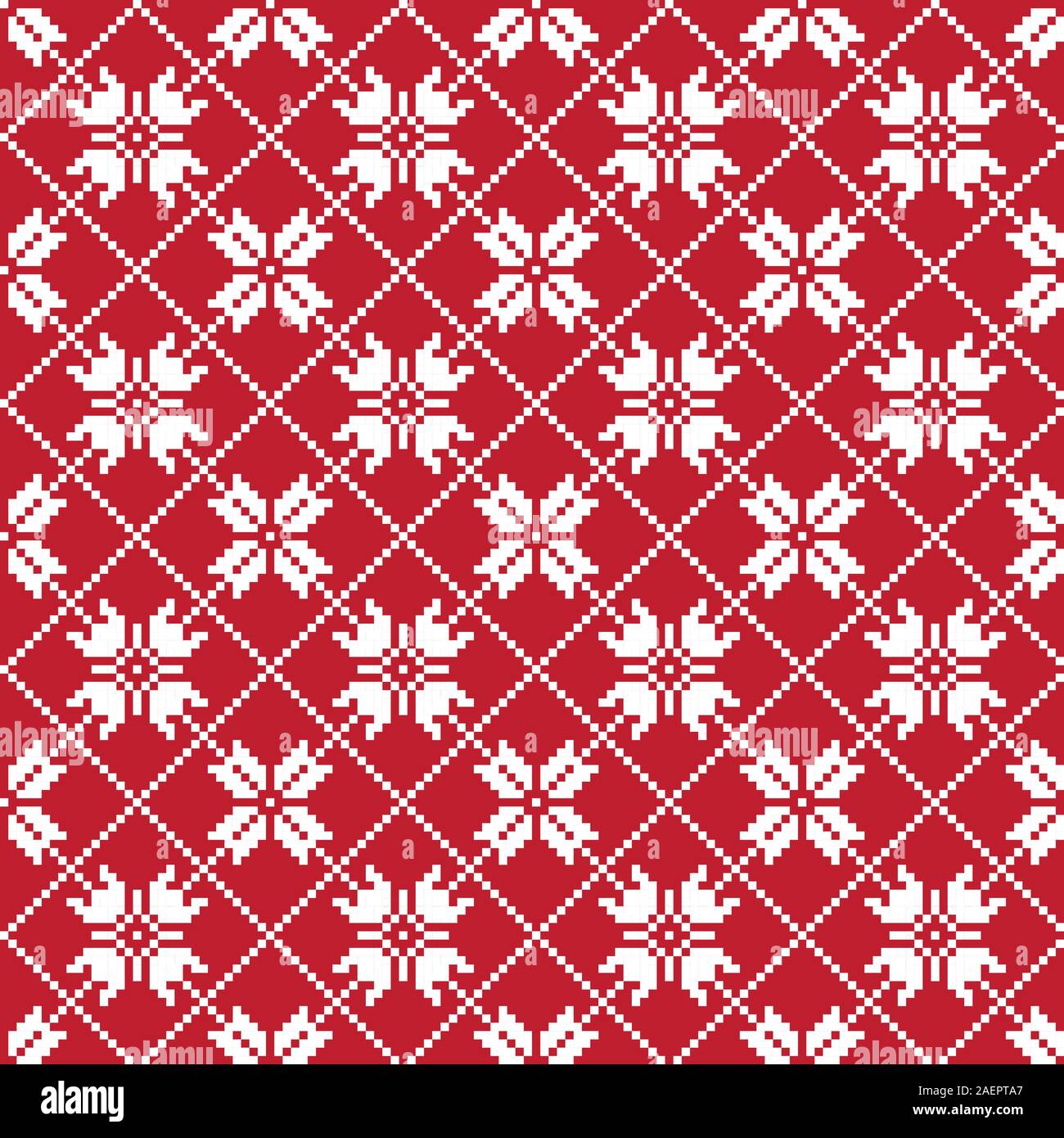 Christmas Fair Isle Floral Seamless Pattern - This is a fair isle ...
