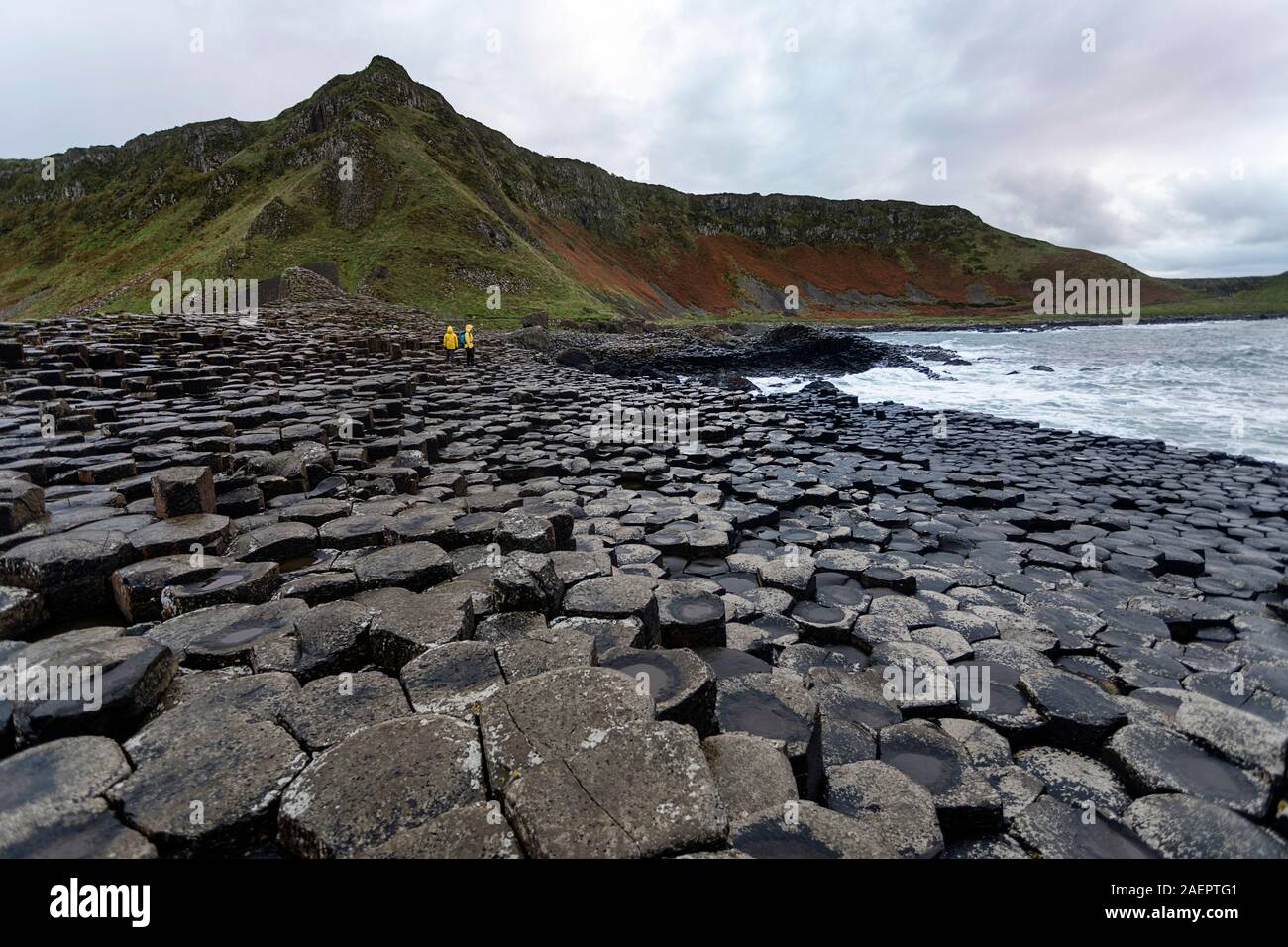 People at Giant's Causeway, Co. Antrim, Northern Ireland Stock Photo ...