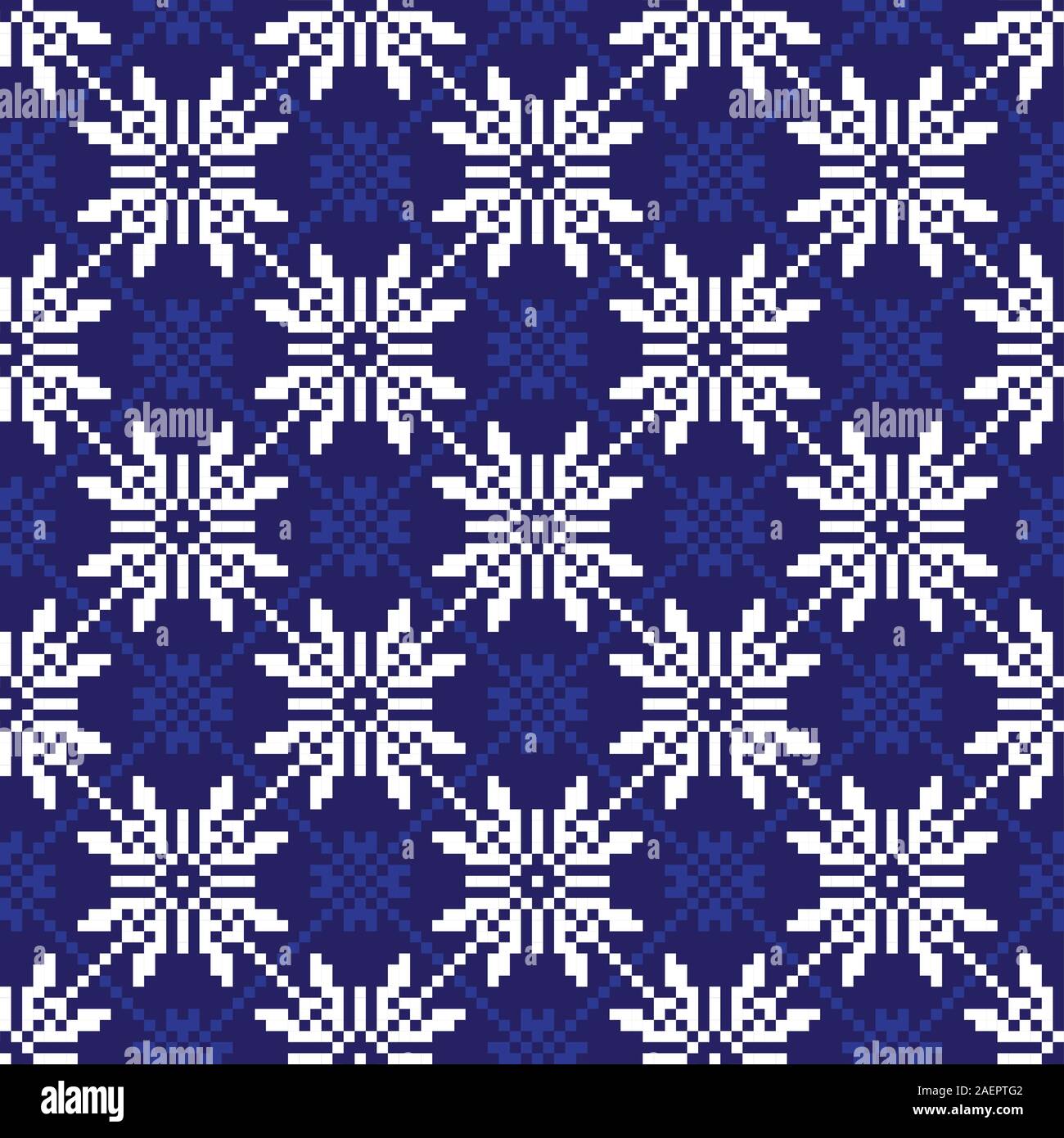 Christmas Fair Isle Floral Seamless Pattern - This is a fair isle ...