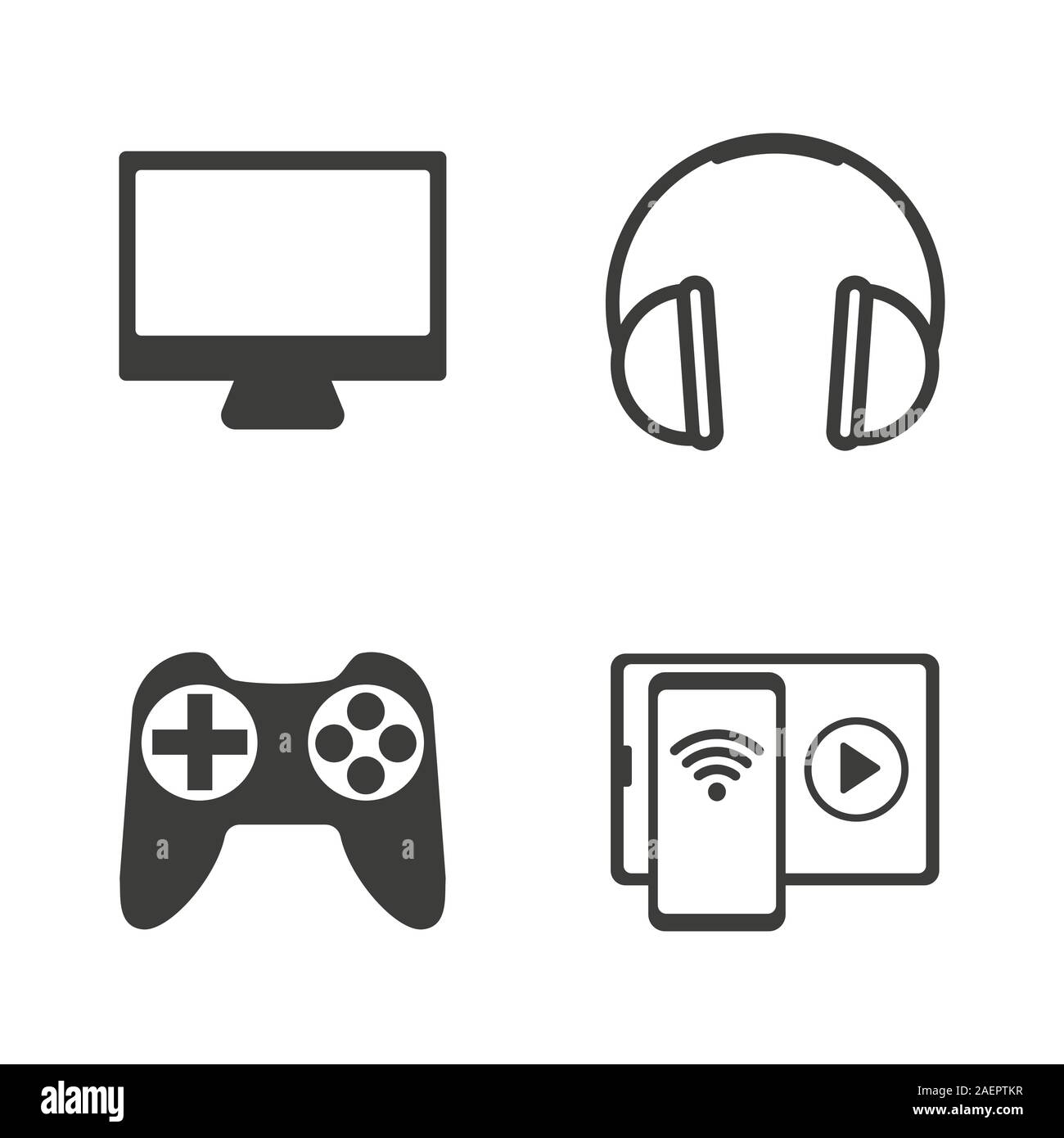 Computer game icons signs Cut Out Stock Images & Pictures - Alamy