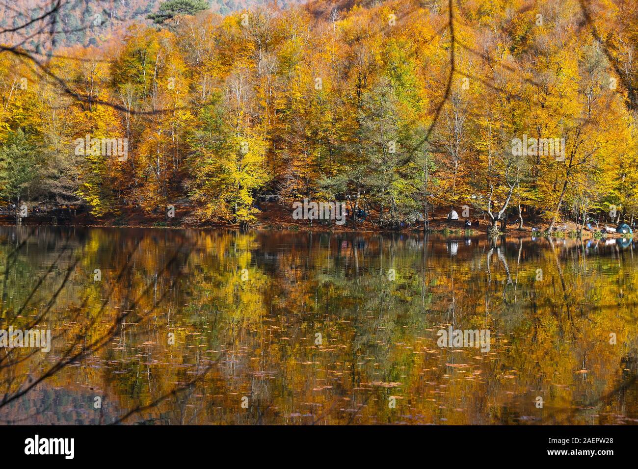 Buyuk Lake in Yedigoller National Park, Bolu City, Turkey Stock Photo ...