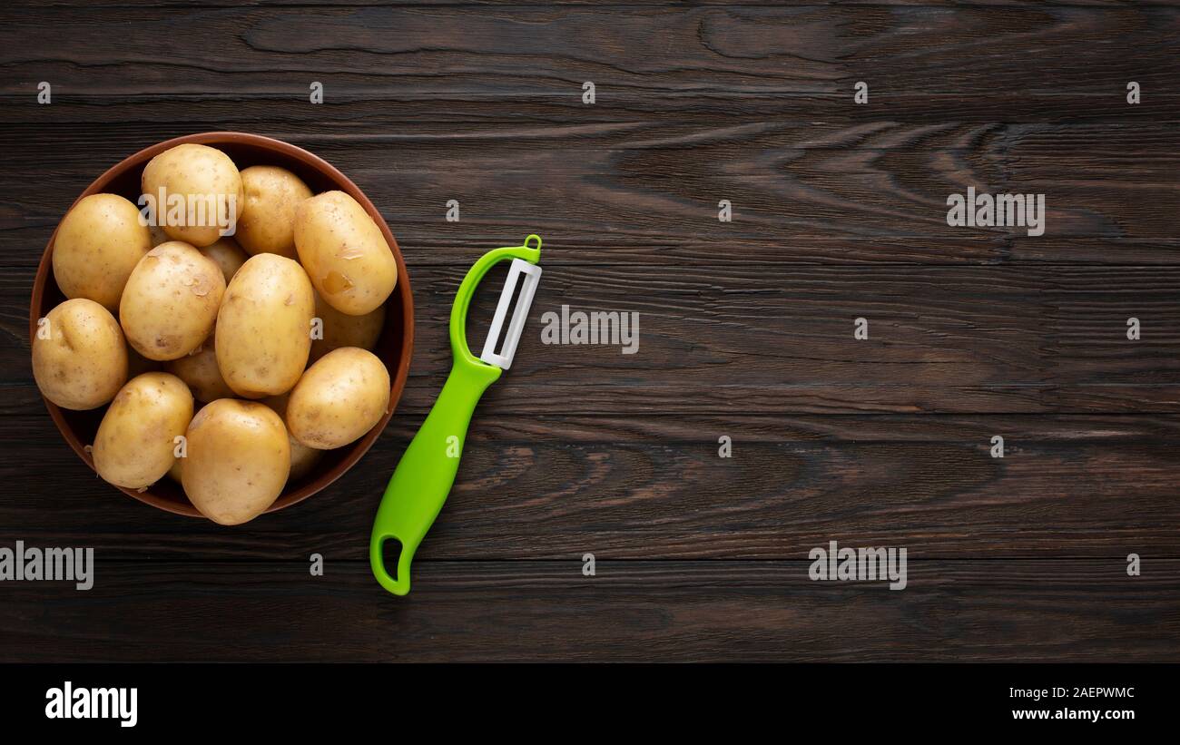 dark brown, parsley, baby potatoes, raw unpeeled, potato tubers ...