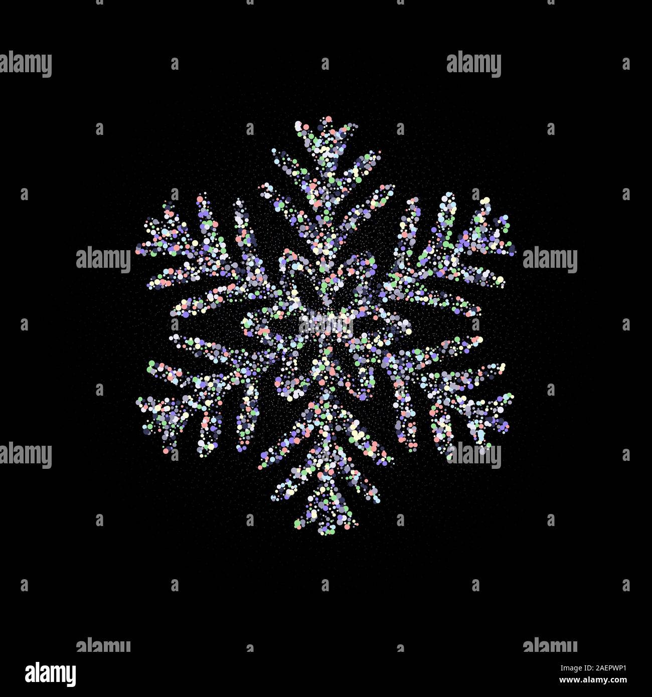 Silver Glitter Snowflake. Christmas, New Year greeting card. Vector ...