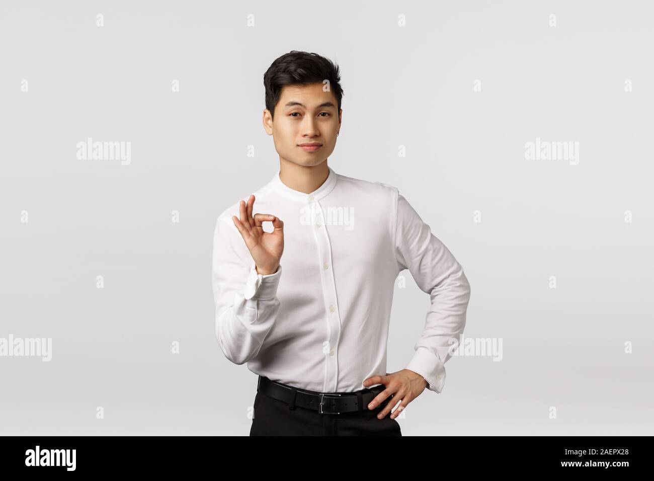 Nice work, good job. Handsome assertive young successful asian ...