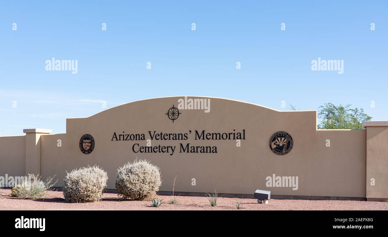 Marana, AZ - Nov. 23, 2019: The Arizona Veterans Memorial Cemetery is ...