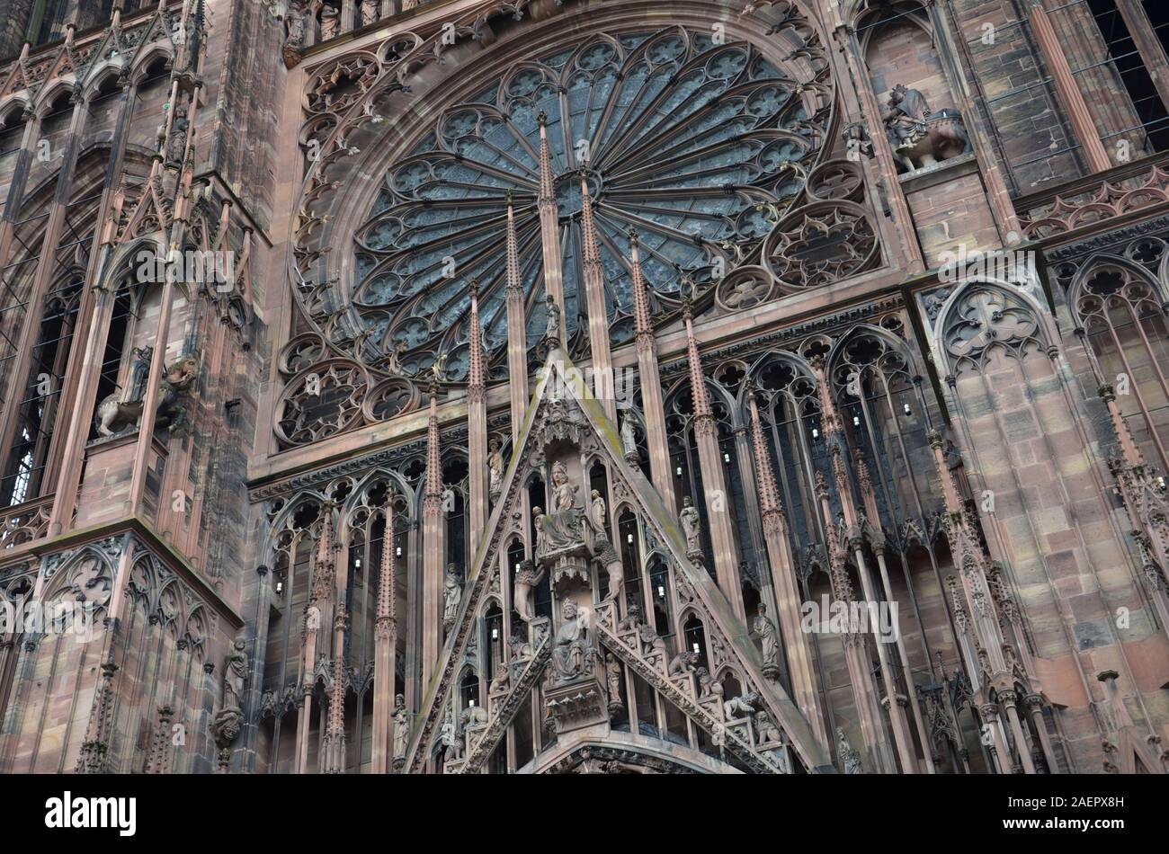 Gothic facade of the Strasbourg Cathedral in Alsace Stock Photo - Alamy