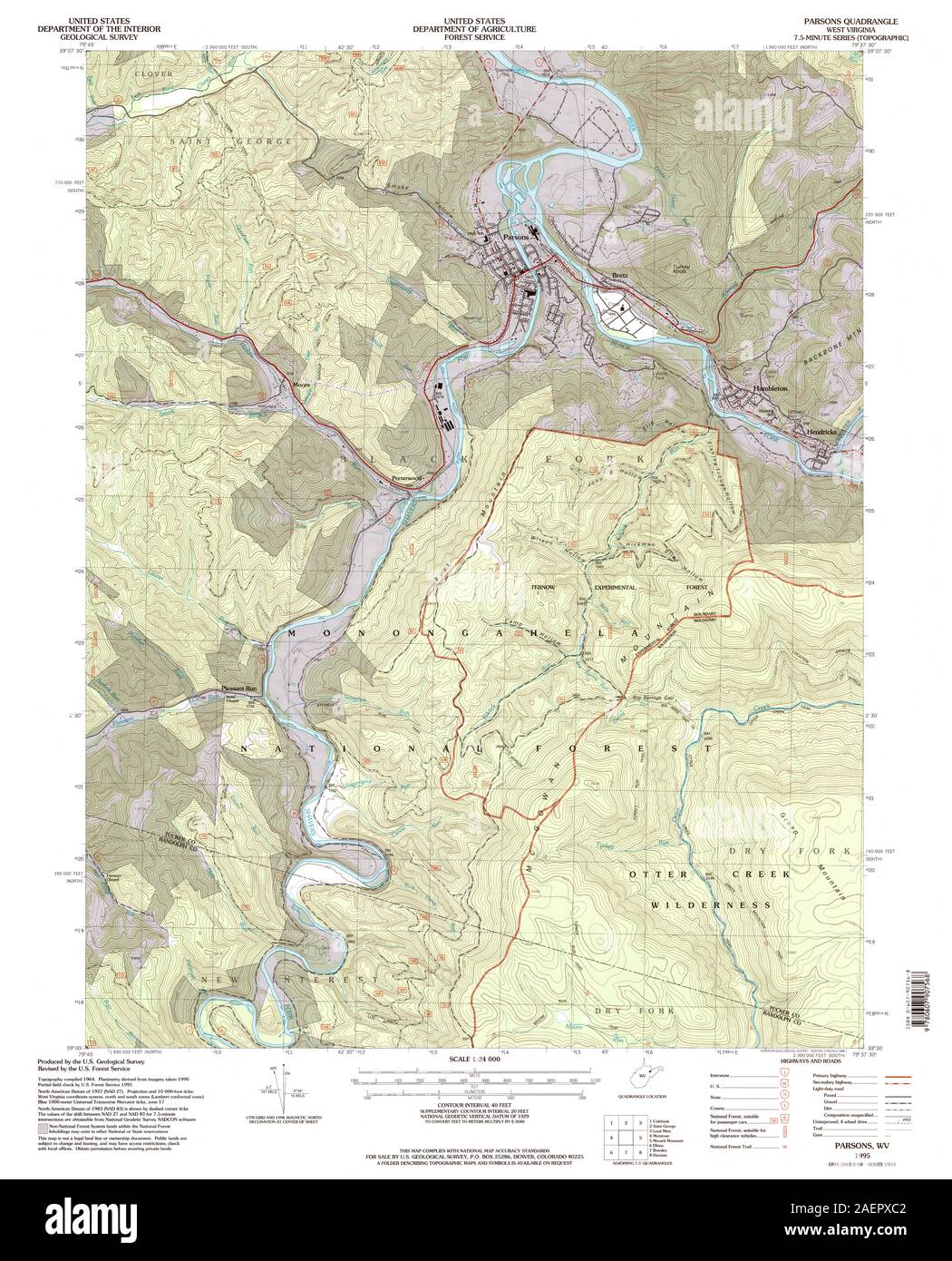 Map of parsons Cut Out Stock Images & Pictures - Alamy