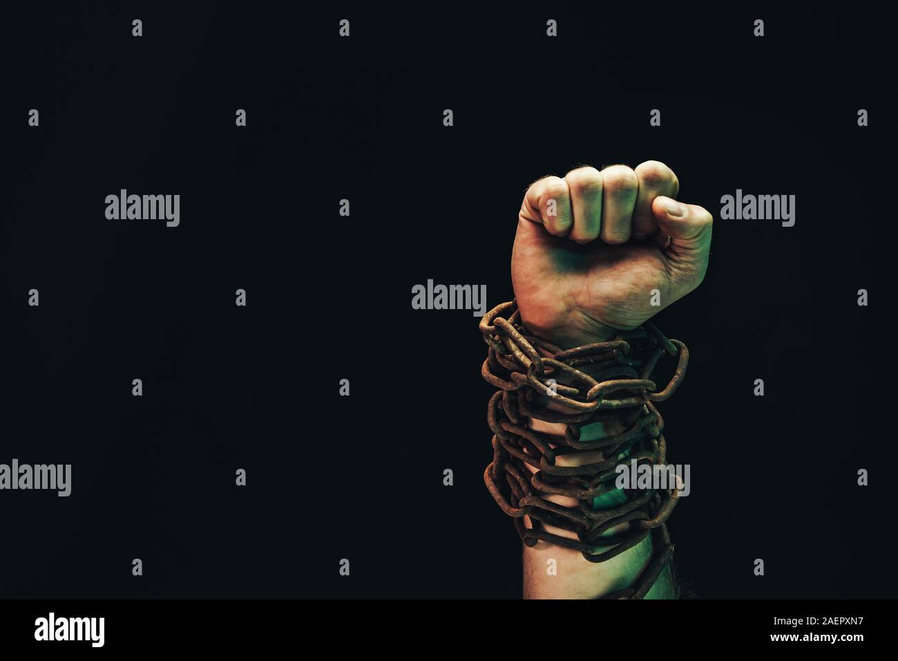 Slaves chained hi-res stock photography and images - Alamy
