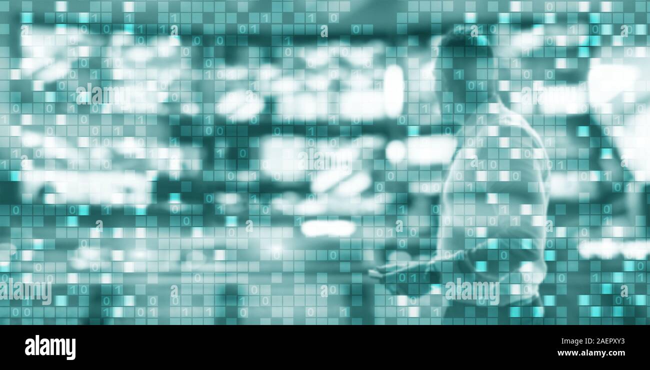 Digital background matrix information technology and internet concept ...