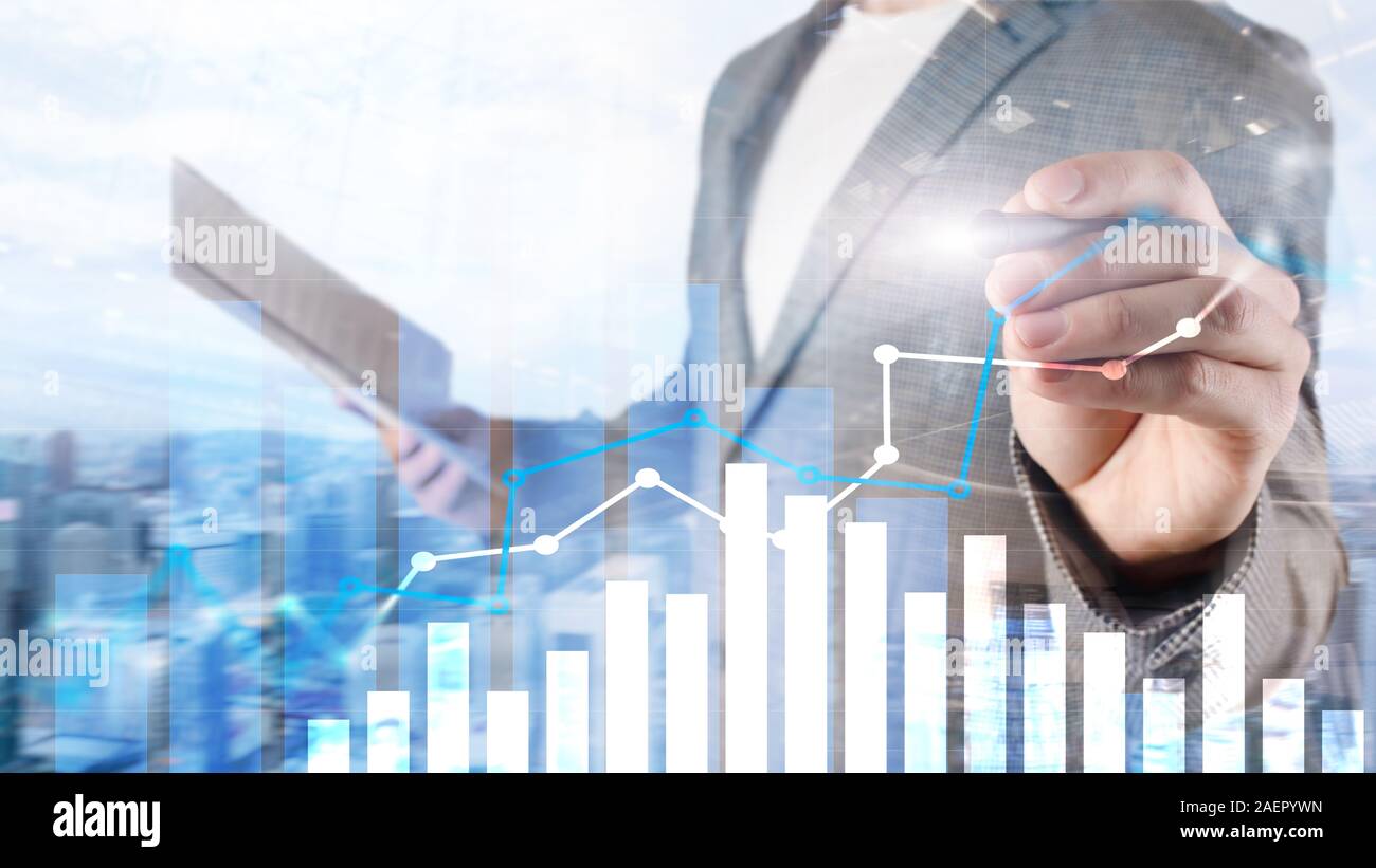 Financial growth graph. Sales increase, marketing strategy concept ...