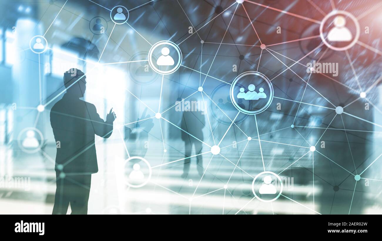 Double exposure people network structure HR - Human resources ...