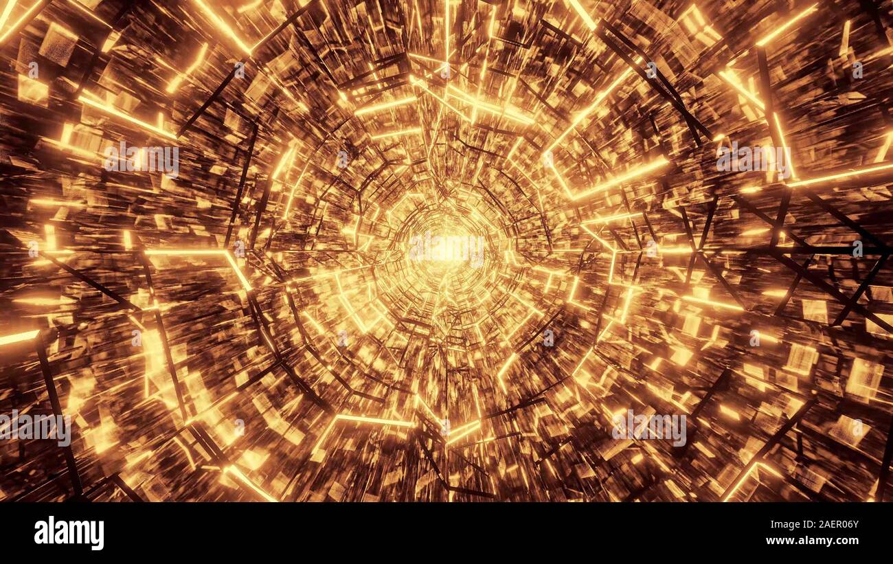 Glowing wireframe glass tunnel hi-res stock photography and images - Alamy