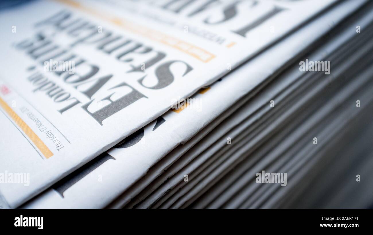 London Evening Standard newspaper. The late edition paper is ...