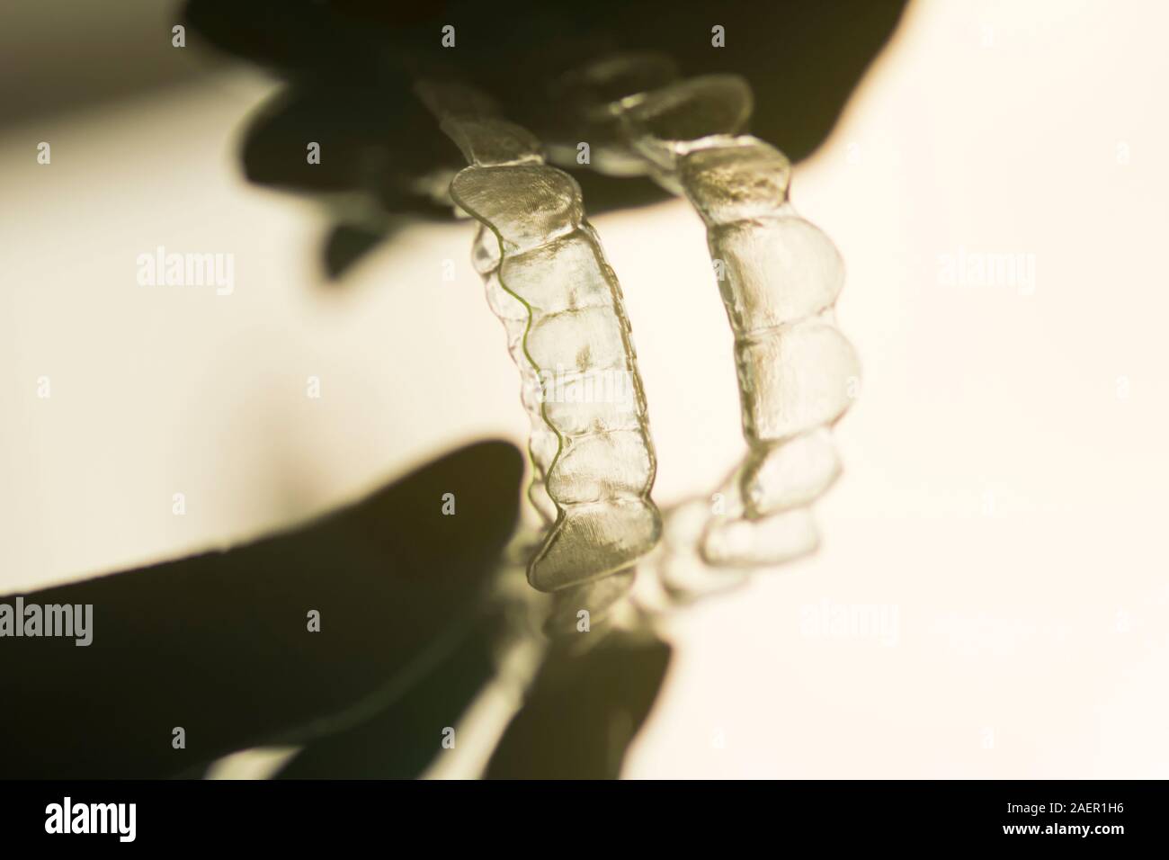 Clear dental teeth retainer brackets to straighten and align each tooth ...