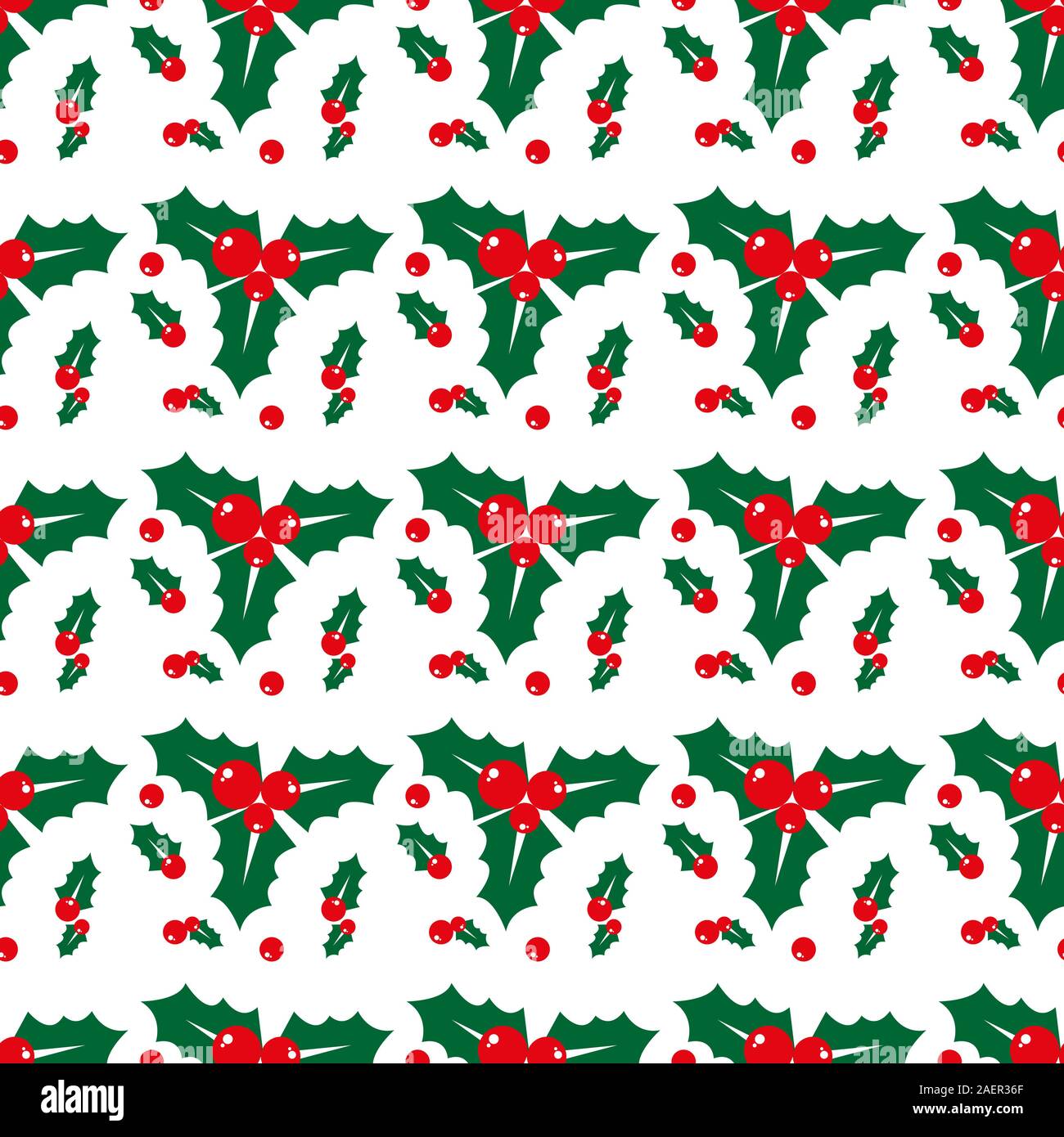Christmas holly berries seamless pattern illustration. eps 10 Stock ...